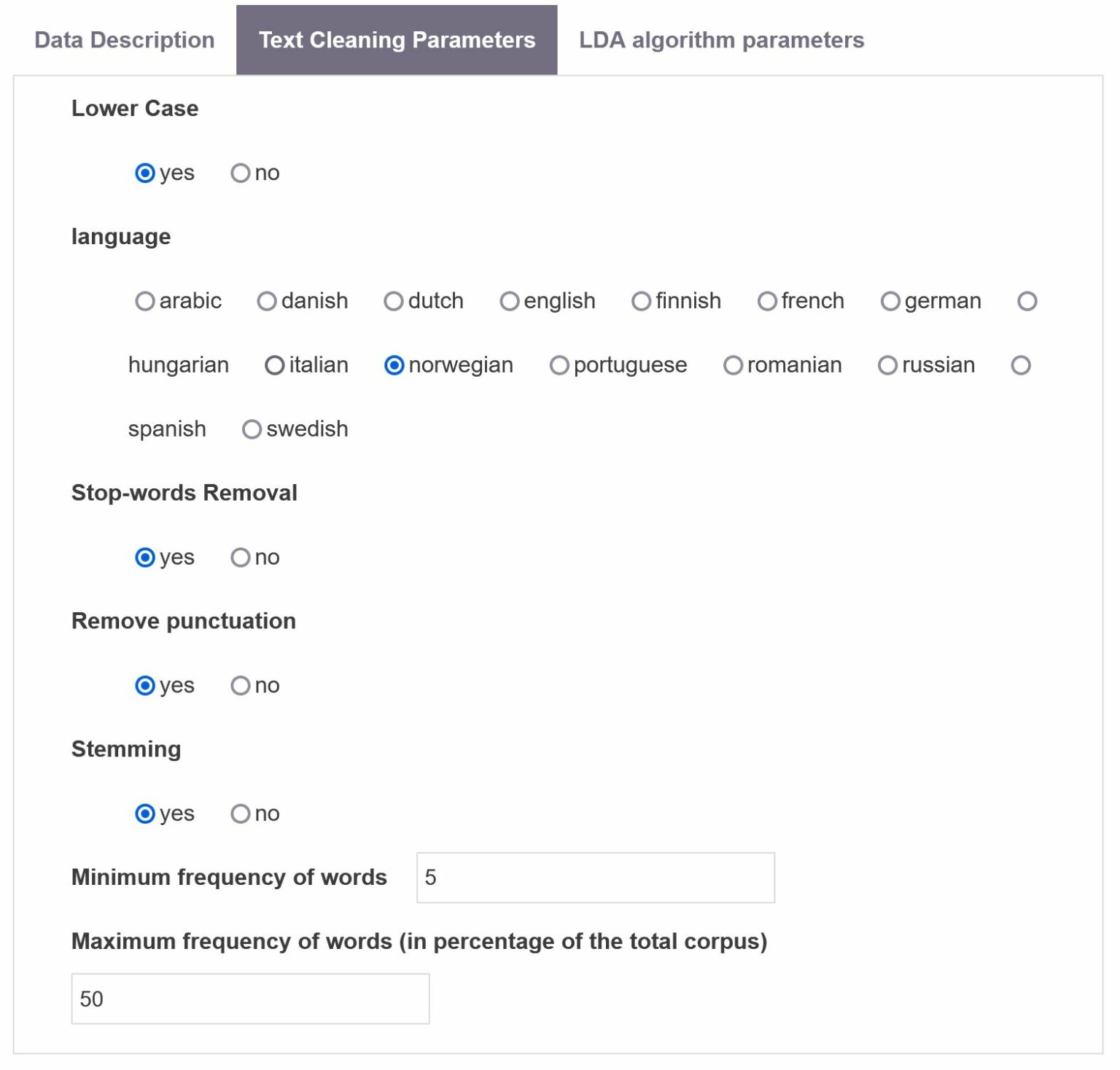 Topic Modeling - Cortext Manager Documentation